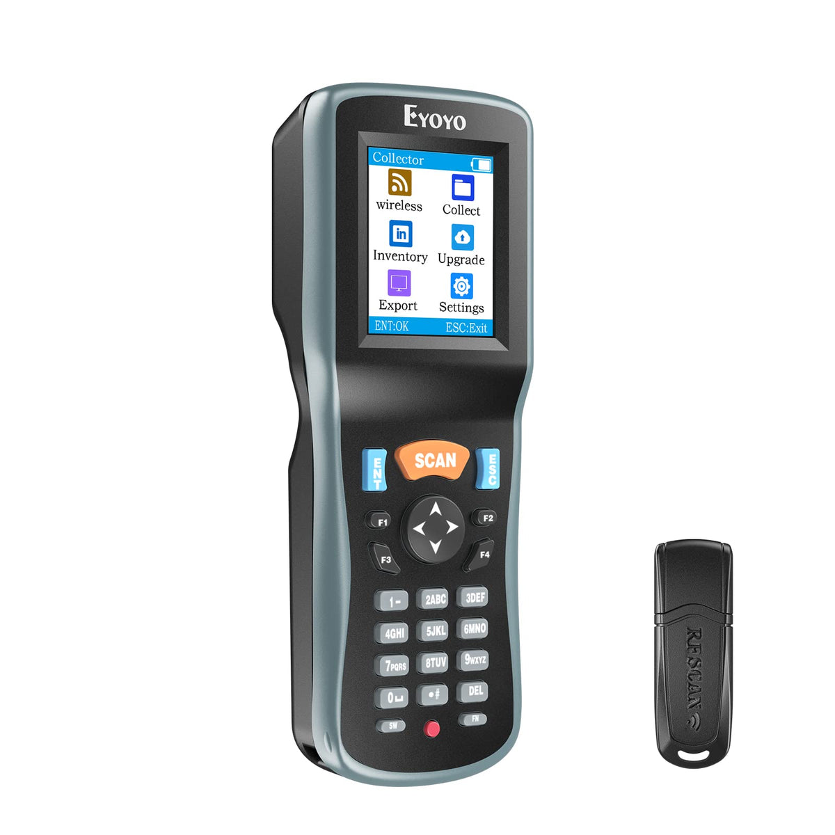 Eyoyo 2D Inventory Scanner Handheld Data Terminal Collector with 2.2in ...
