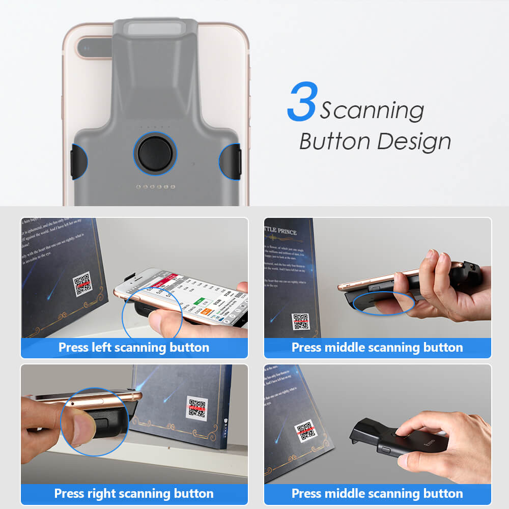 Eyoyo Phone Back Clip Bluetooth Barcode Scanner – Eyoyo scan