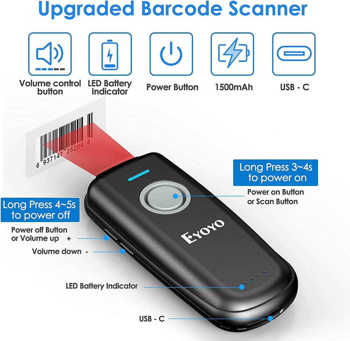 Eyoyo Bluetooth Barcode Scanner Mini – Eyoyo scan