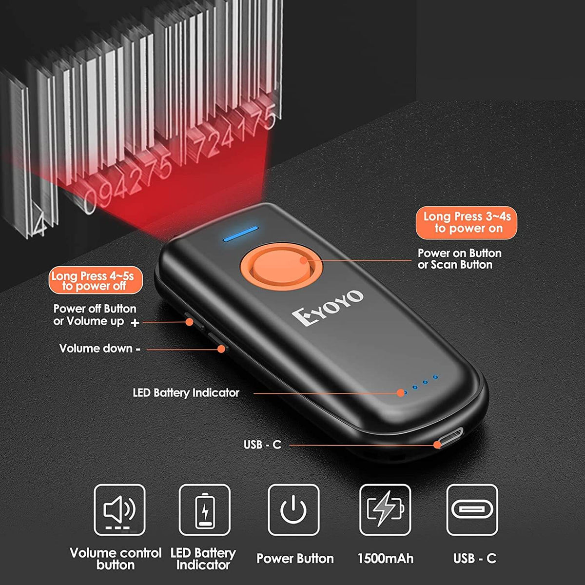 Eyoyo Mini Portable Barcode Scanner for Inventory – Eyoyo scan