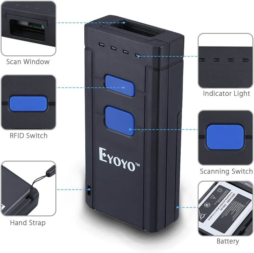 Eyoyo Portable 1D Bluetooth Barcode Scanner Mini – Eyoyo scan